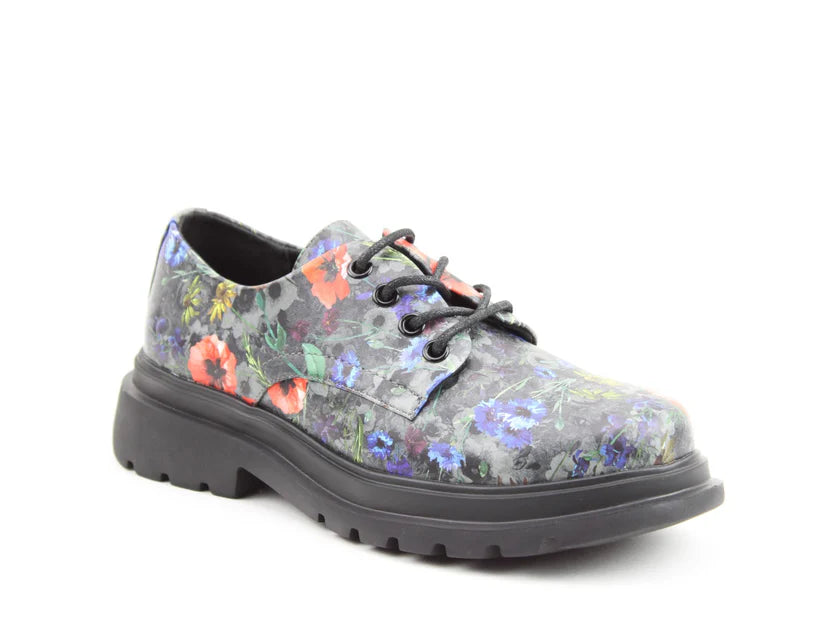 Heavenly Feet Cove Floral Poppy Shoe in Black Multi | Anna Davies