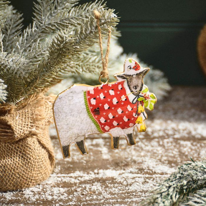 Christmas Metal Shaped Sheep With Jumper Hanger | Anna Davies